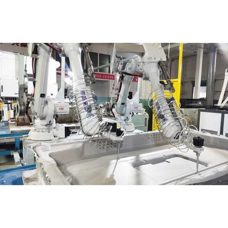 Double Robotic ABB IRB 4600 Floor type Robotic Waterjet Cutting ...