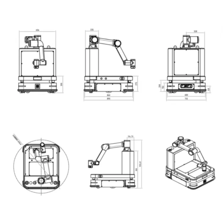 Wellwit Composite Collaboration AMR with Robotic Arms and Grippers